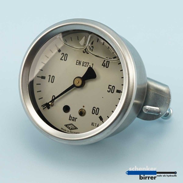Manometer mechanisch m.Haltering ab Lager | Birrer Hydraulik AG
